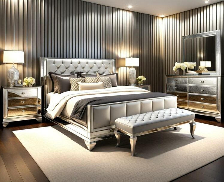 Modernize Your Bedroom With Diamond Tufted Silver Sets - Tiponthetrail.com