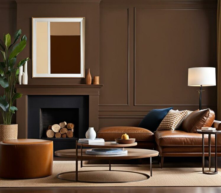 Reimagine Your Living Room With Trending Brown Paint Colors ...