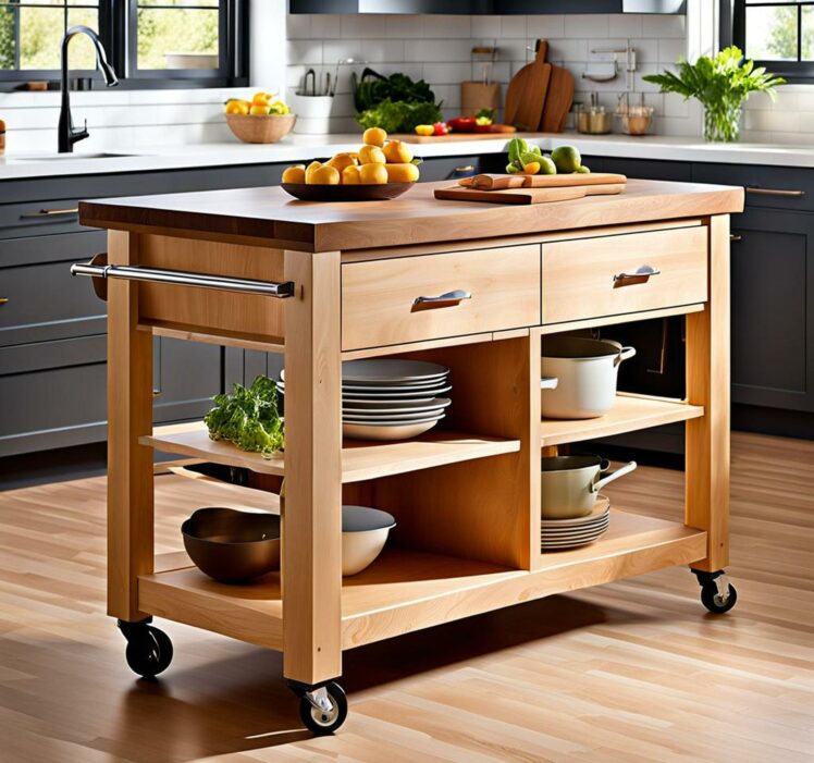 Adapt Your Cooking Space With A Custom Rolling Kitchen Island ...