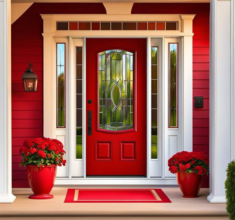 Rejuvenate Your Landscape with a Red Front Door That Pops ...