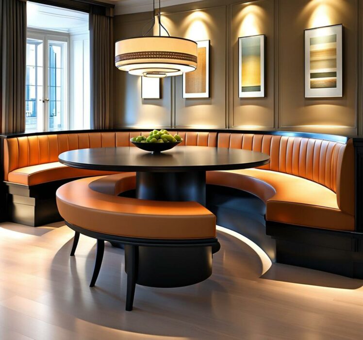 Make Your Round Dining Table Cozier With Curved Banquettes ...