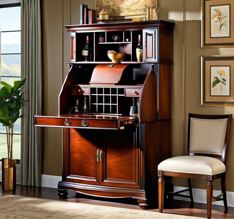 Refresh Your Bar Setup with a Secretary Desk Bar Cabinet ...