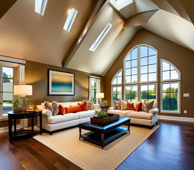 Wall Décor that Transforms Your Vaulted Ceiling Living Room ...