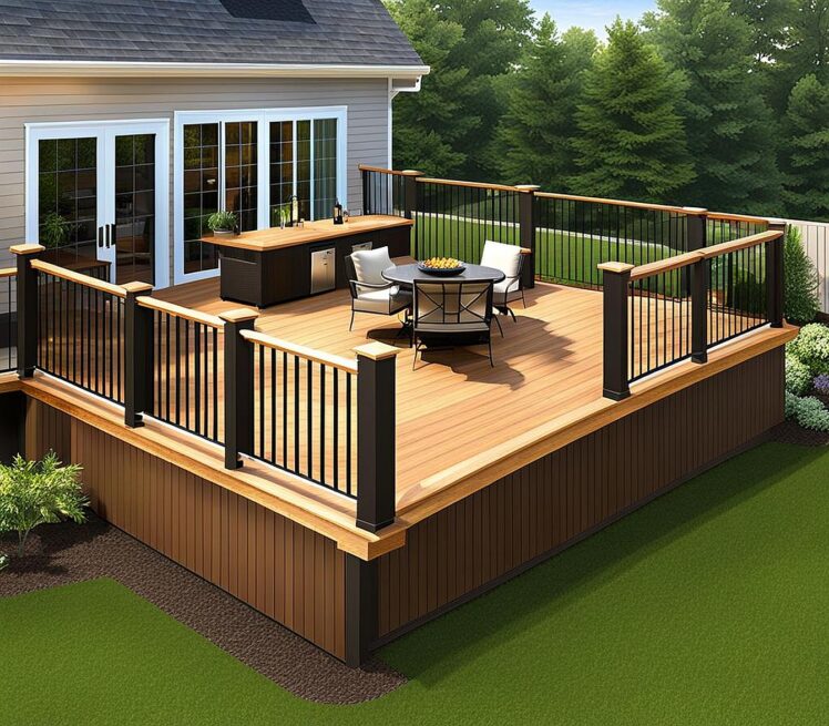 Sophisticated Backyard Deck Designs Featuring Two Levels ...
