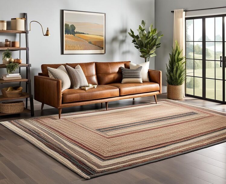 Farmhouse Style Rugs for a Modern Living Room - Tiponthetrail.com
