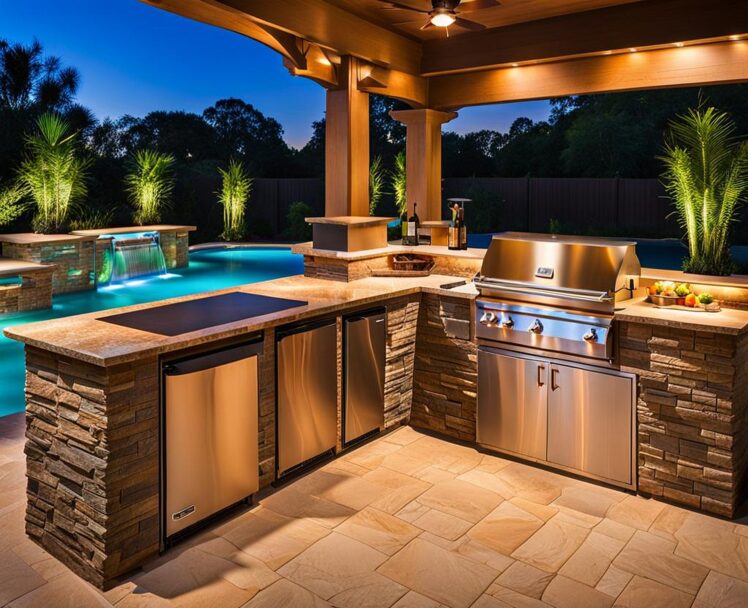Outdoor Kitchen and Pool Designs That Incorporate Outdoor Kitchens ...
