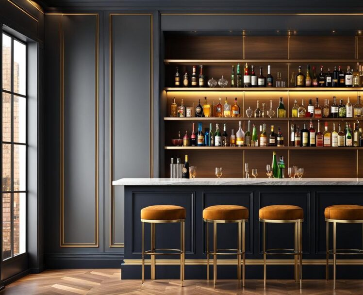 Building a Bar Ledge on Wall for a Sophisticated Home Bar ...