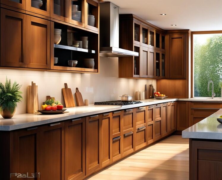 Modern Home Design Incorporating Open Kitchen Cabinets No Doors ...