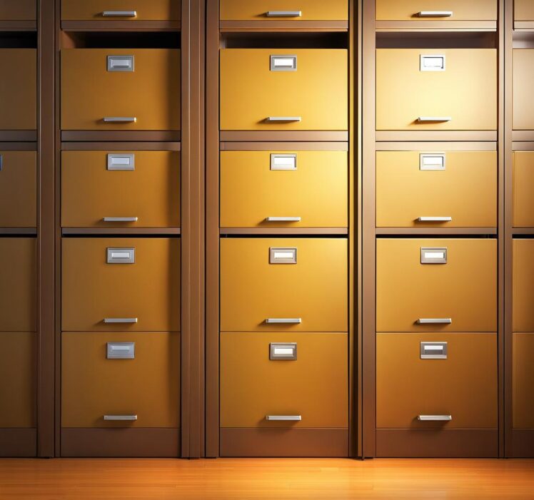 Compact and Functional Filing Cabinet with Shelves Above ...