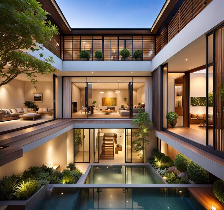 Unifying Spaces with Central Courtyard House Plans and Garden Design ...