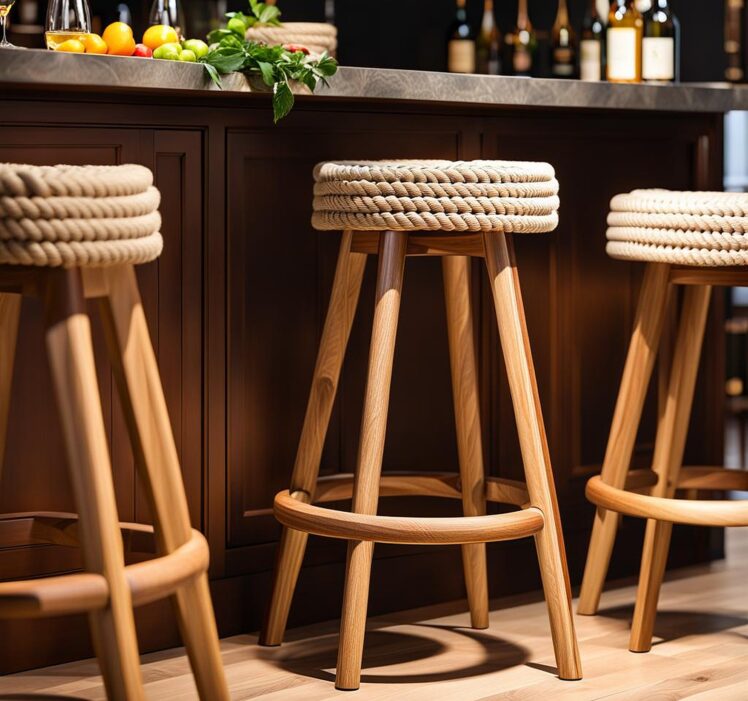 Create Rustic Charm with Rope Weave Bar Stools in Your Home ...